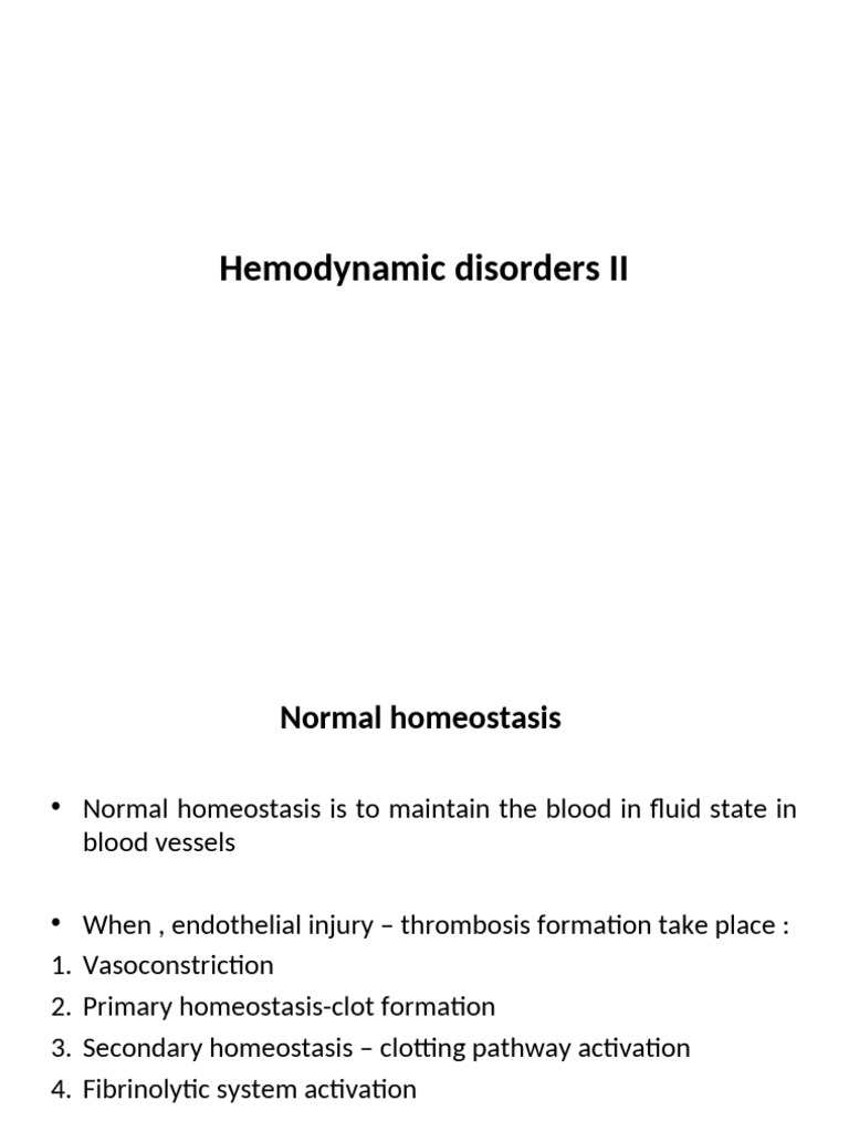 Hemodynamic disorders II | PDF | Thrombus | Embolism