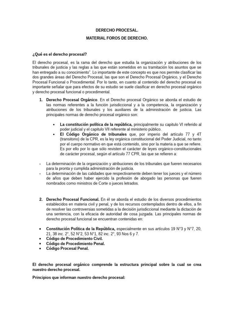 DERECHO PROCESAL | PDF | Ley procesal | Jurisdicción