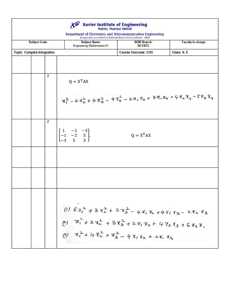 Complete - QB - Quadratic Form | PDF