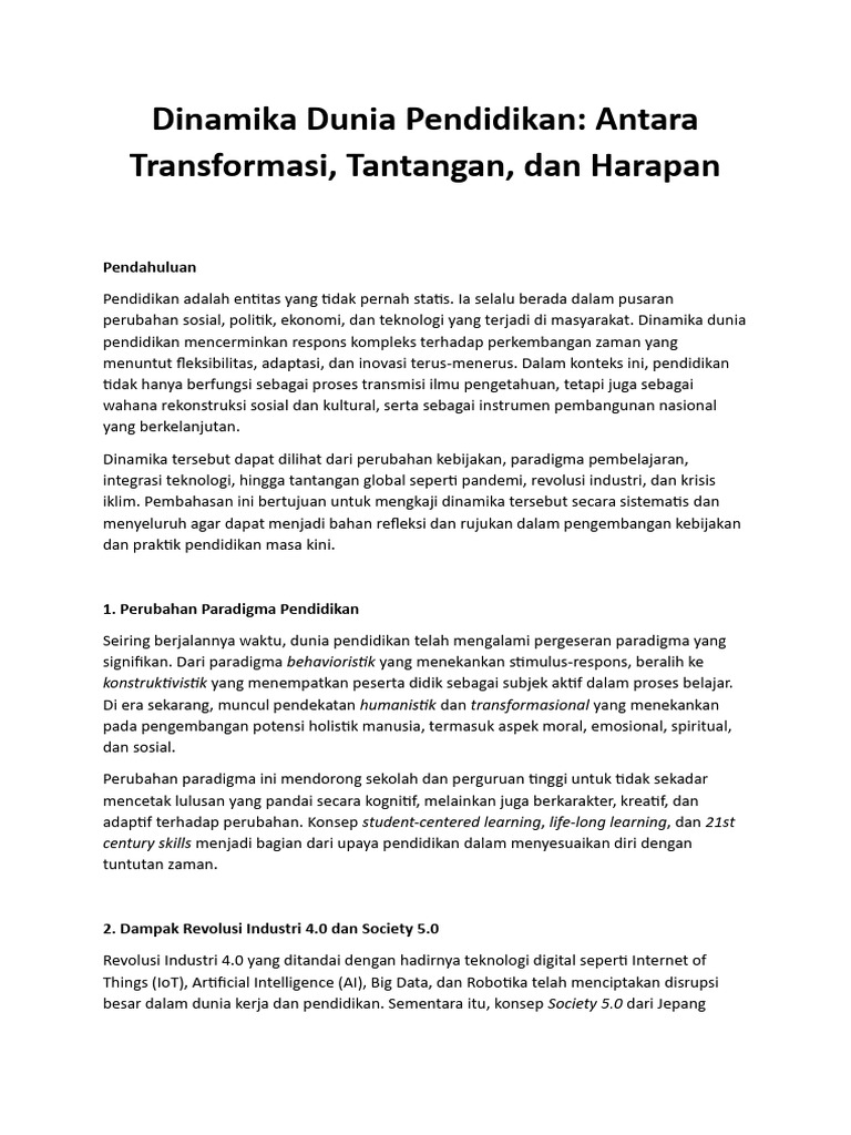 Dinamika Dunia Pendidikan | PDF