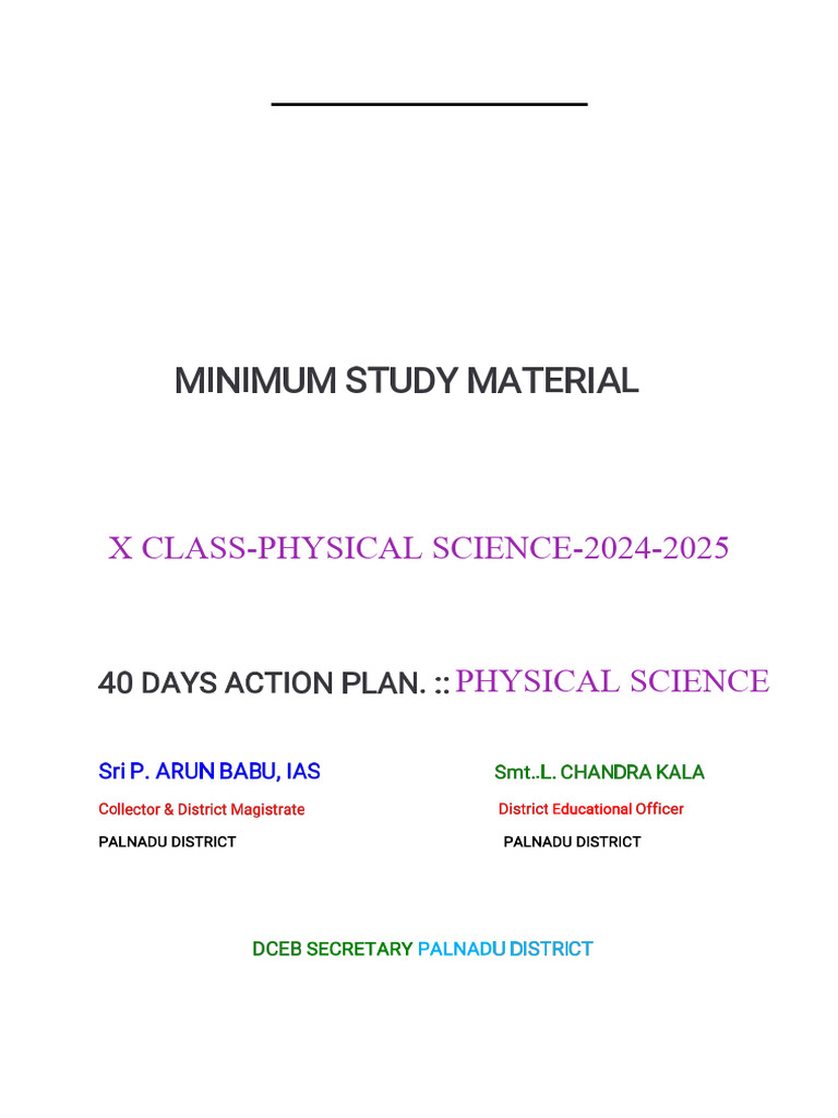 Physical Science Material 250115 115004 | PDF | Chemical Reactions | Redox