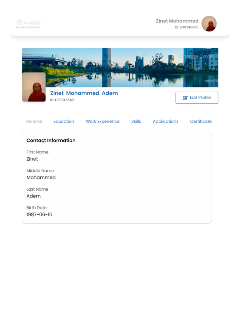 Zinet Mohammed Adem Profile Overview | PDF