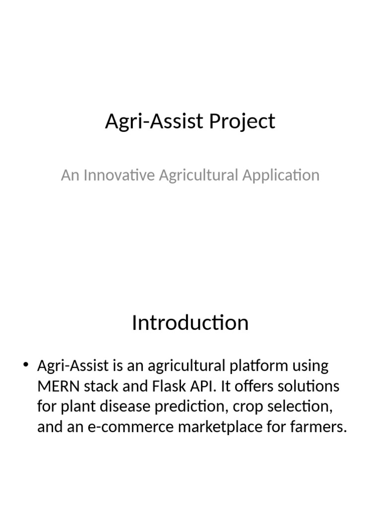 Agri Assist Project Presentation | PDF