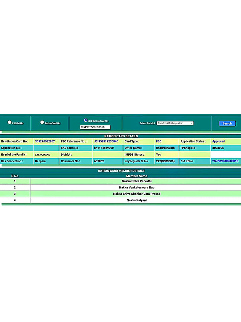 Ration Card | PDF