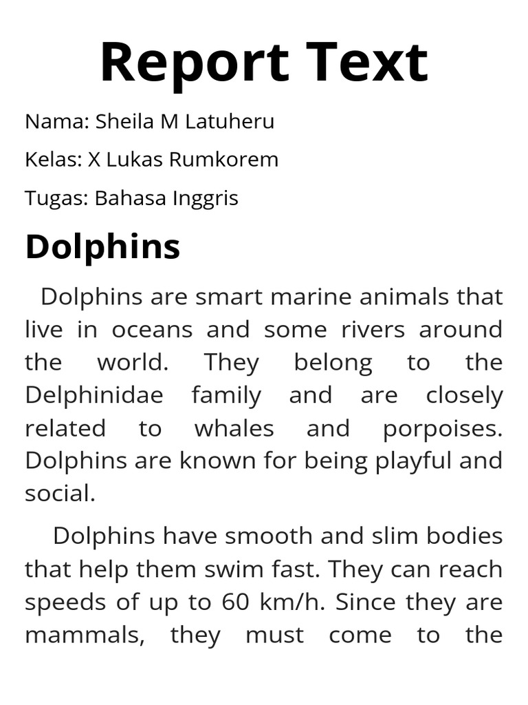 Facts About Dolphins: Smart Marine Mammals | PDF