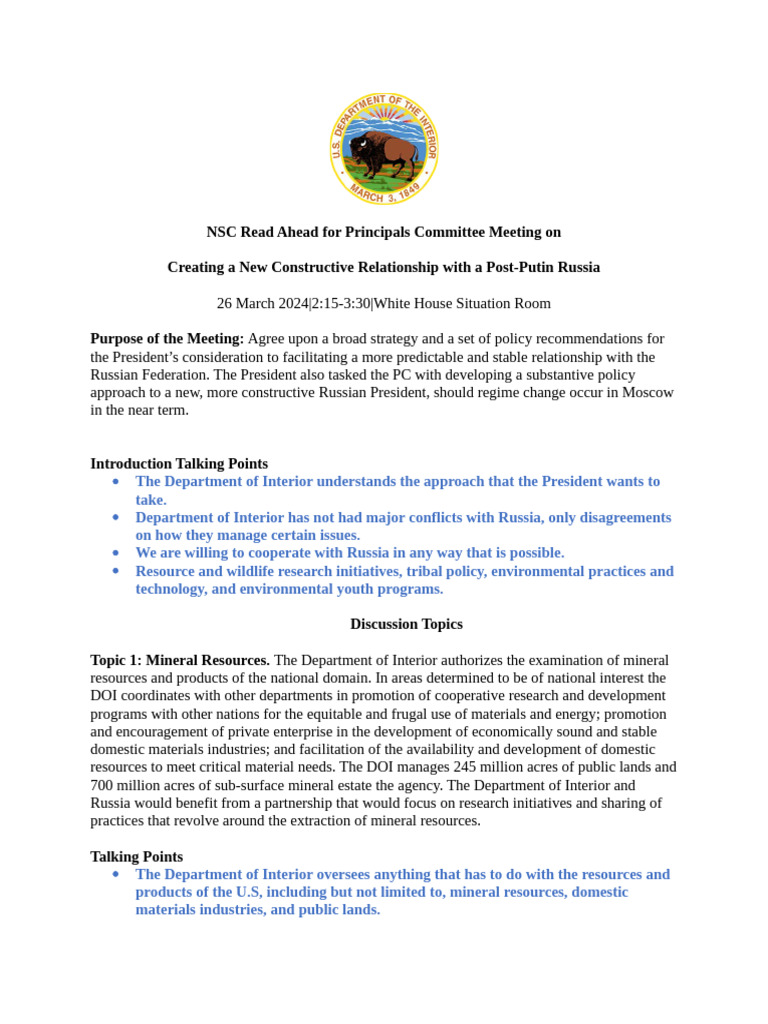 U.S. Strategy for Post-Putin Russia Relations | PDF | Sustainability ...