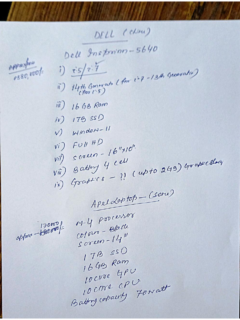 Laptop Specification | PDF