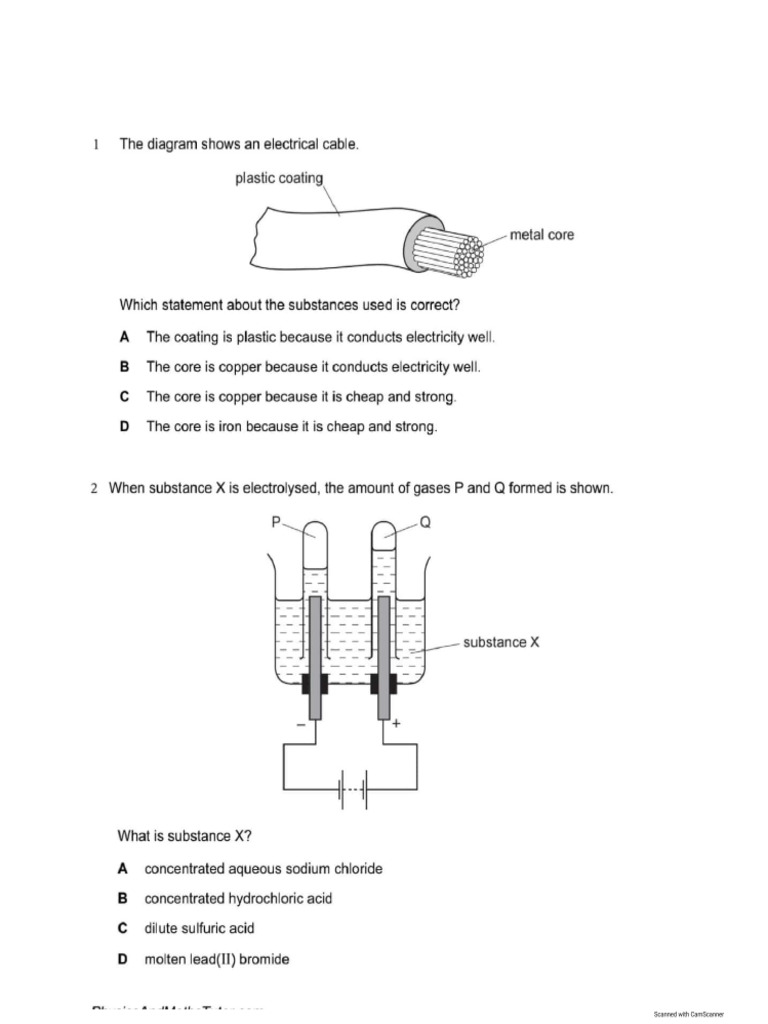 Electrochemistry Worksheet Paper 2 3 | PDF