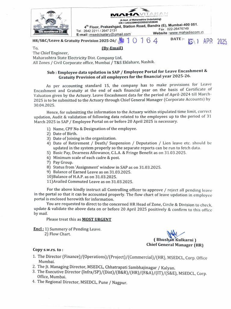 Leave Updation Circular No 10164 | PDF | Economies | Business