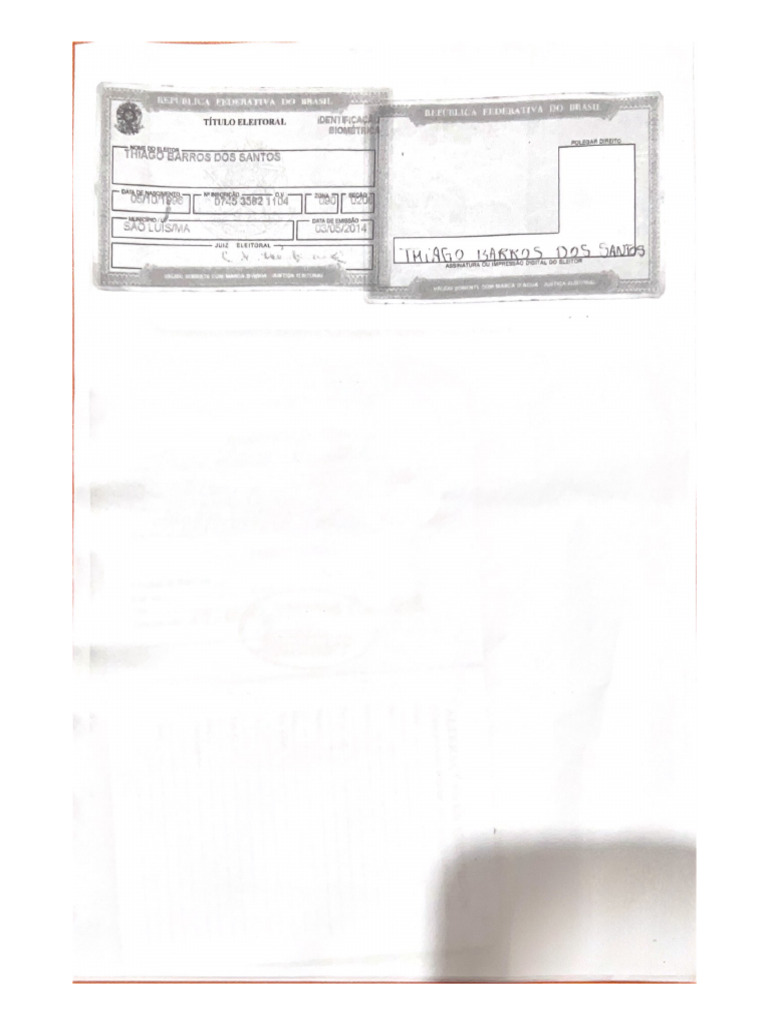 RG, Ctps - Thiago | PDF