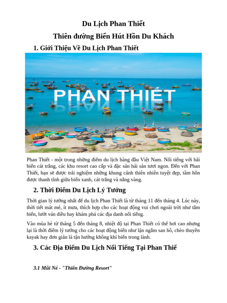 Du Lịch Phan Thiết | PDF