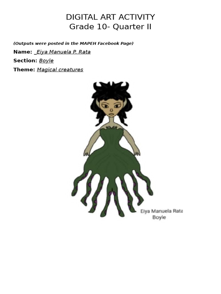 DIGITAL ART ACTIVITY Grade 10 | PDF