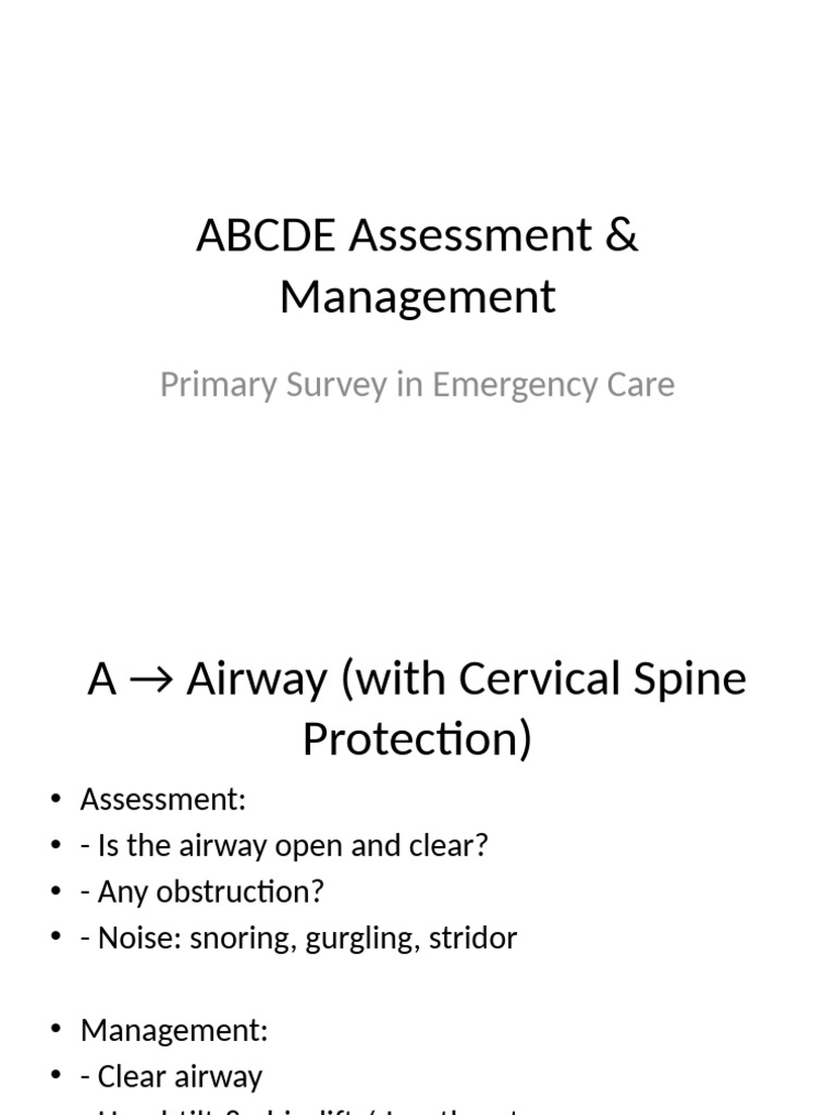 ABCDE Assessment Management | PDF