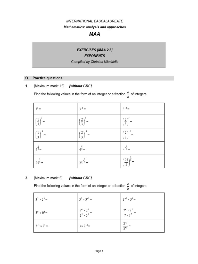 Exponents_Laws_and_simple_equations | PDF | Exponentiation | Mathematics