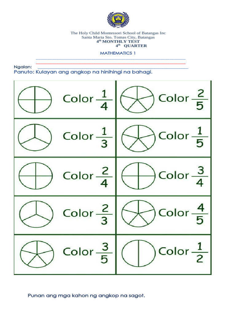 PT_GRADE 1 MATATAG MATH 1 - | PDF