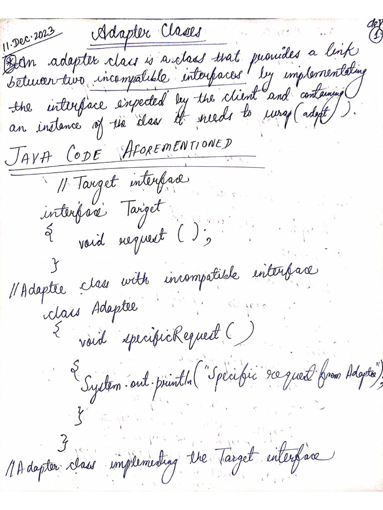 Adapter Classes | PDF
