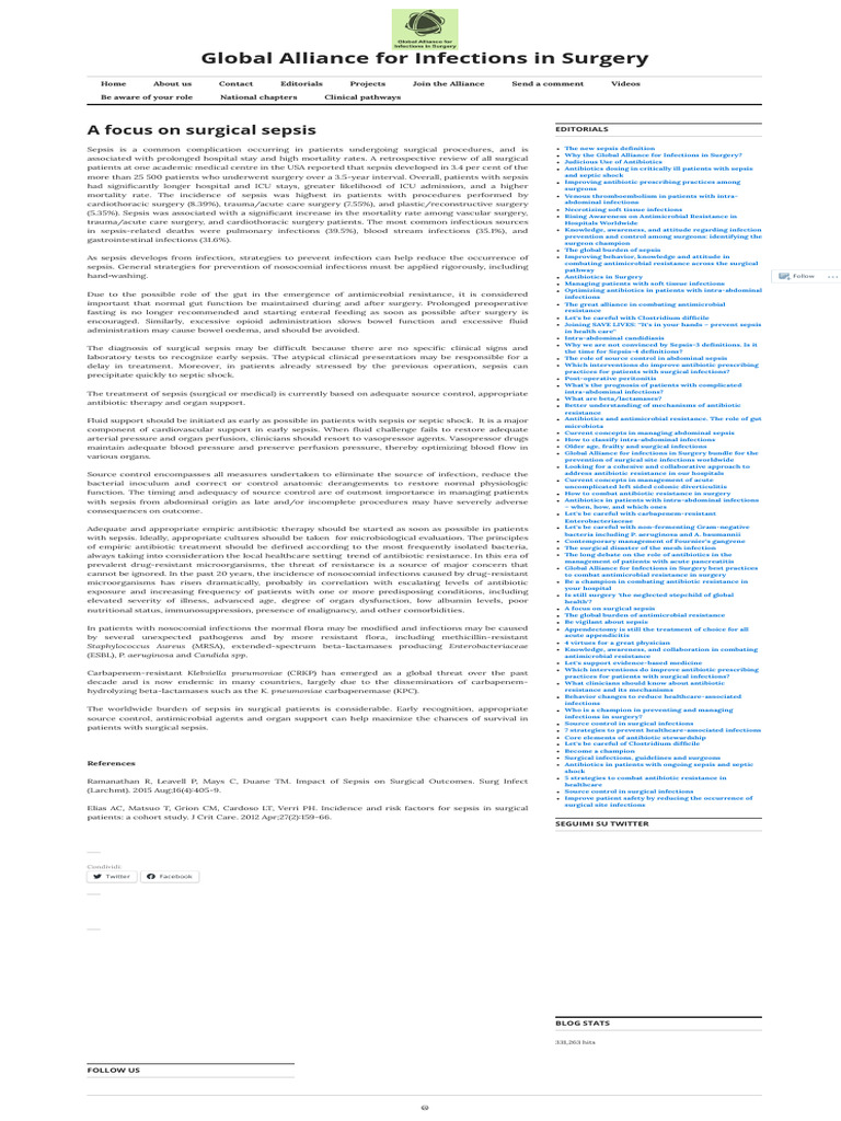 A Focus On Surgical Sepsis - Global Alliance For Infections in Surgery ...