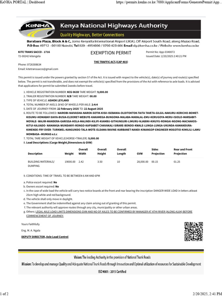 KeNHA PORTAL - Dashboard 063 | PDF | Axle | Vehicle Technology