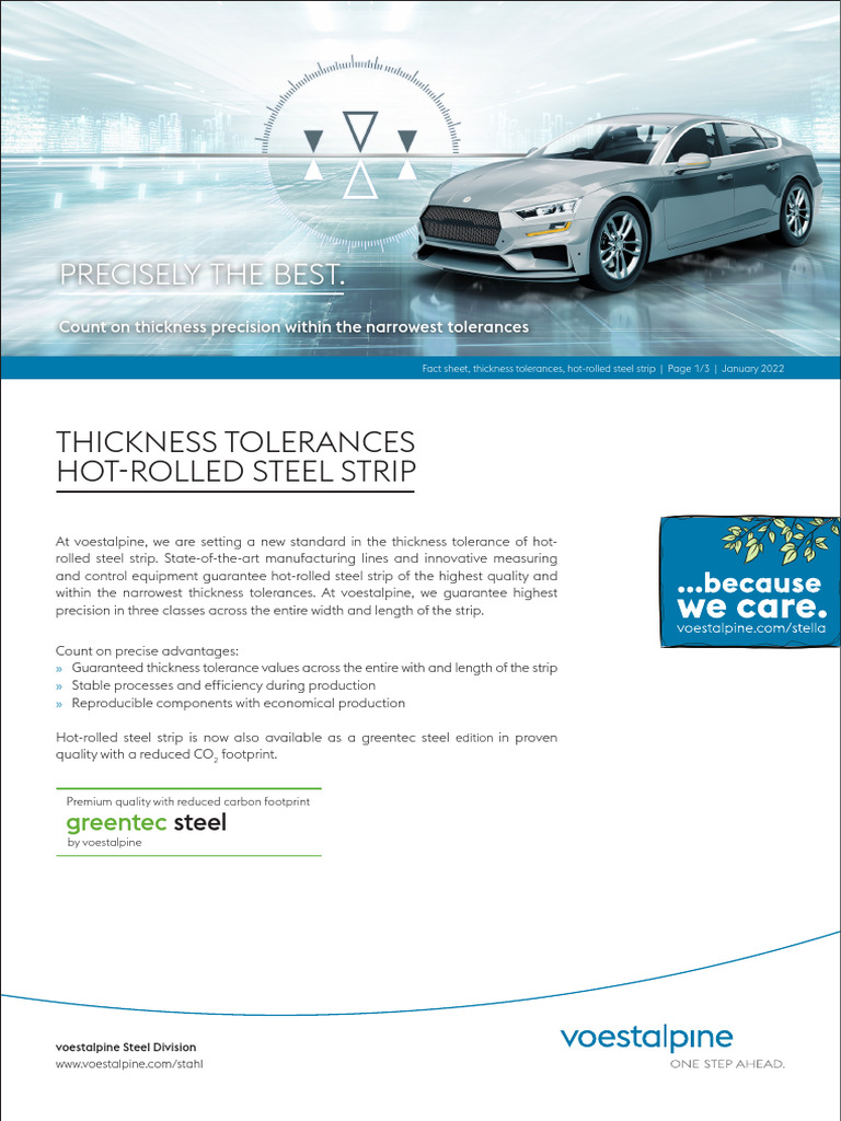Thickness Tolerances Hot Rolled Strip Voestalpine EN | PDF ...