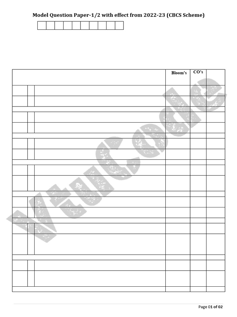 BBOK407 Model Question Paper 2022 | PDF | Biology | Life Sciences