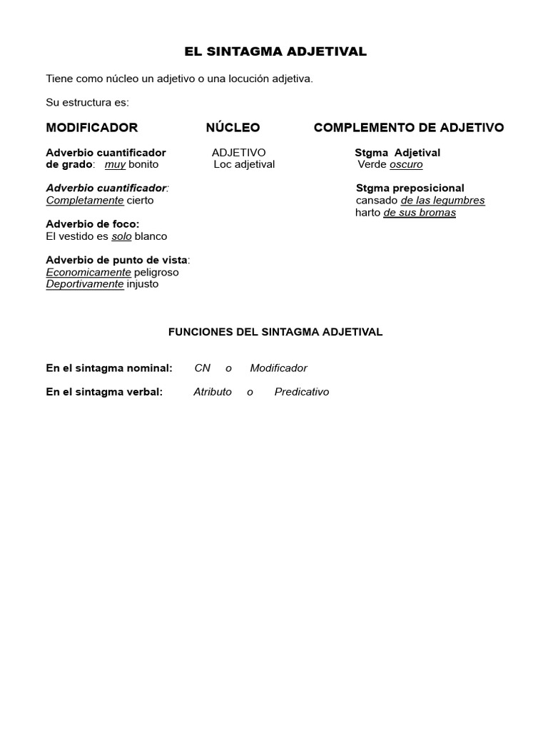 El Sintagma Adjetival Ngle | PDF