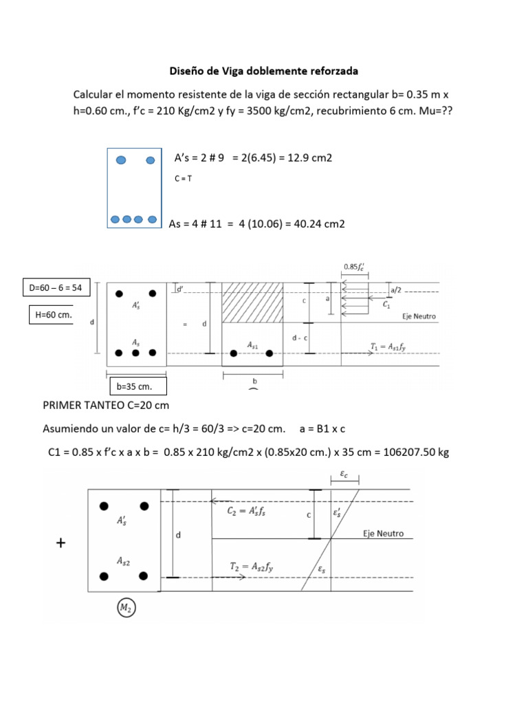 1.5. Ejercicio 1 Viga Doblemente Reforzada | PDF | Física Aplicada e Interdisciplinaria ...