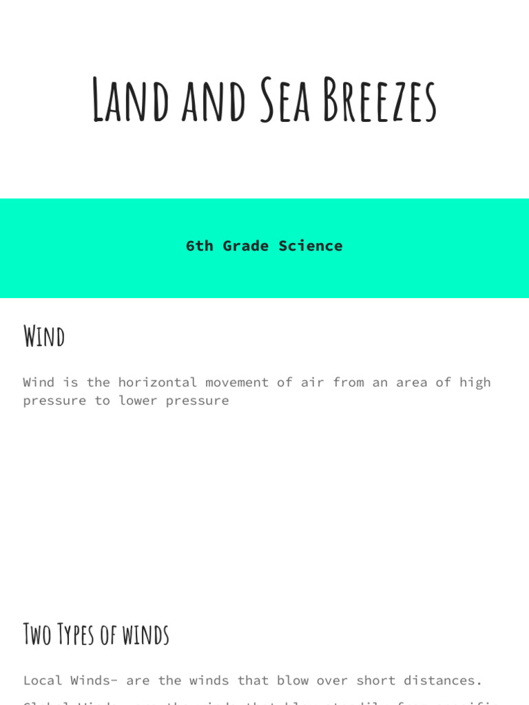 Land and Sea Breezes-6th Grade | PDF