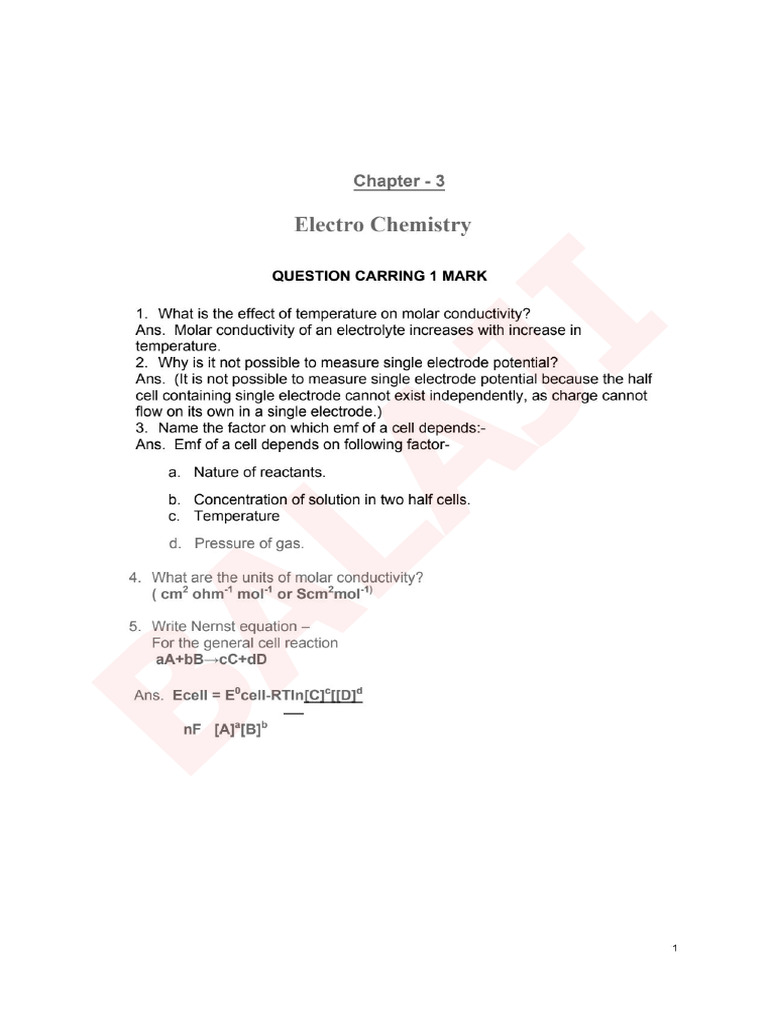 ElectroChemistry 3 | PDF