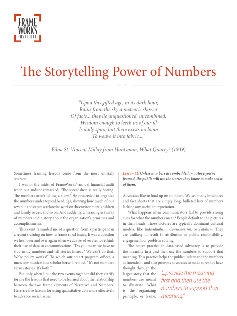 Storytelling Power of Numbers | PDF