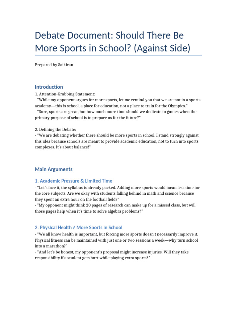 Prioritizing Academics Over Sports | PDF | Sports | Homework