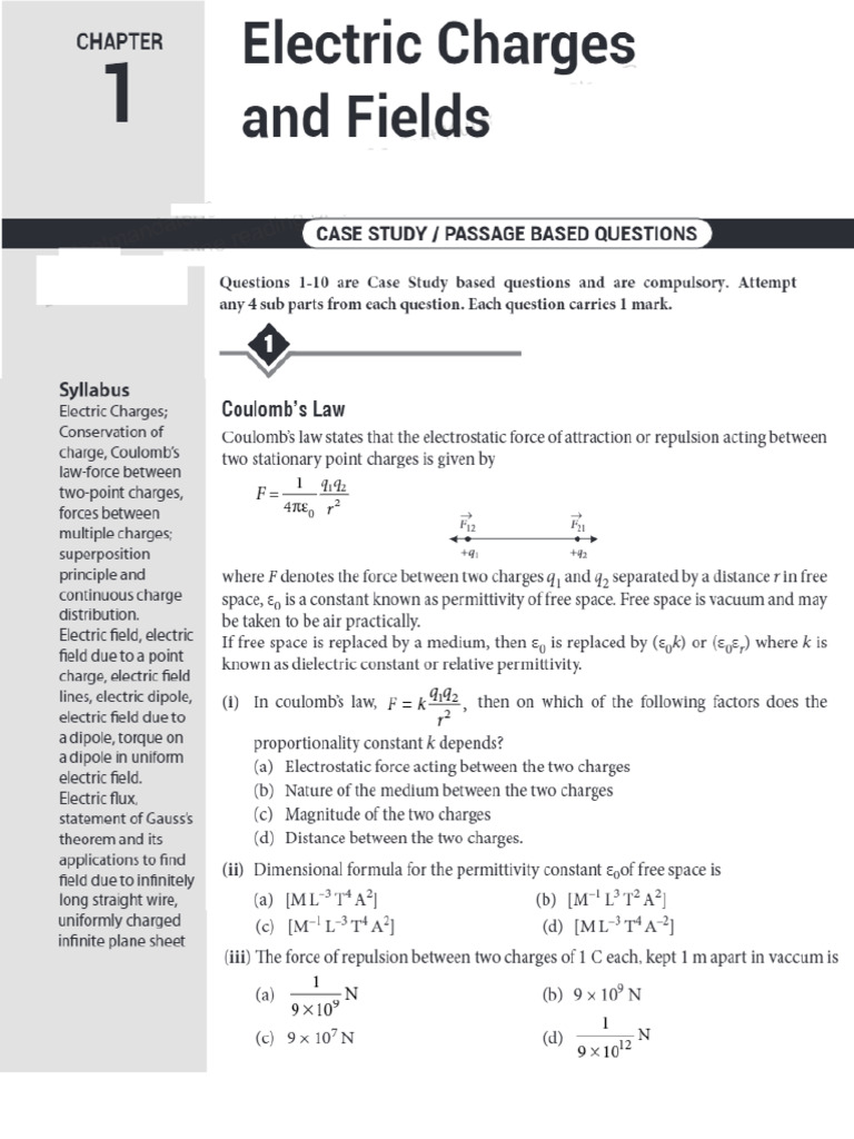 Case Study Electric Charges Fields | PDF