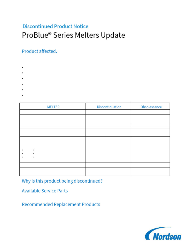 ProBlue Series Discontinued Product Notice Dec 2021 | PDF