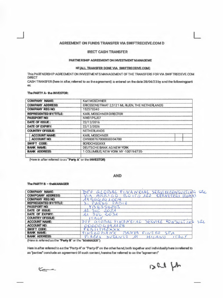 DOA - CONTRACT No 2 GPI Cash Transfer-1 - Phoenix - Firm - New | PDF | Money