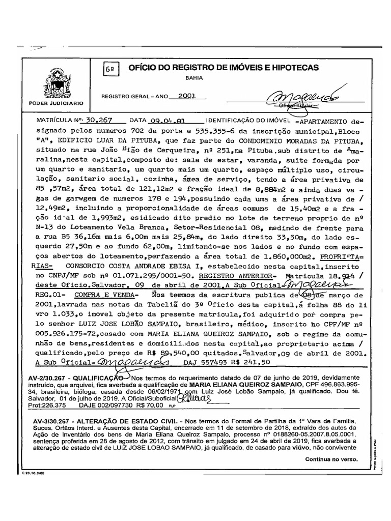 Certidão de Ímovel 702A | PDF