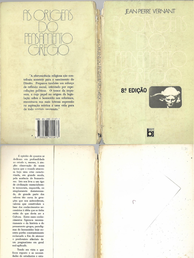 Vernant, Jean-Pierre. As origens do pensamento grego (Bertrand Brasil ...