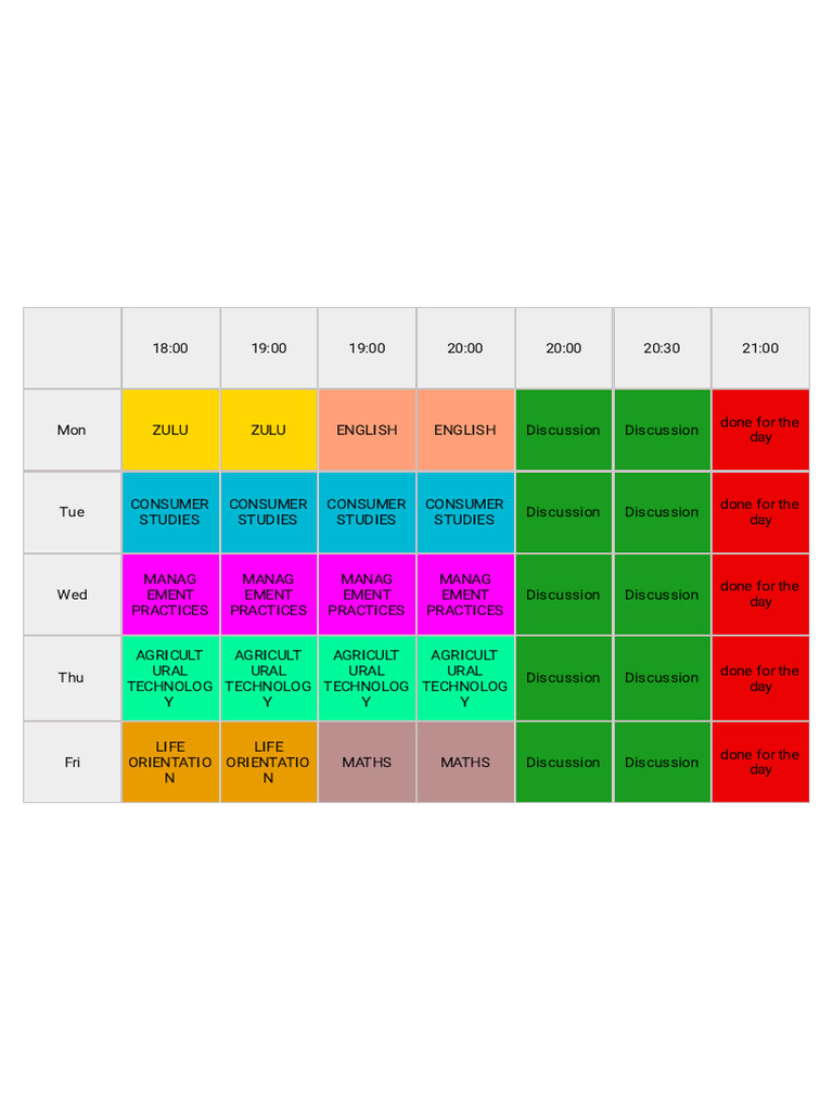 DR Study Time Table 21feb25 215743 | PDF