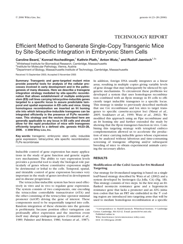Genesis - 2006 - Beard - Efficient Method To Generate Single Copy ...