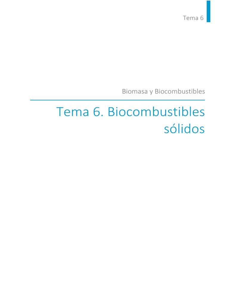 Tema 6 - Biocombustibles Solidos | PDF | Biomasa | Combustión