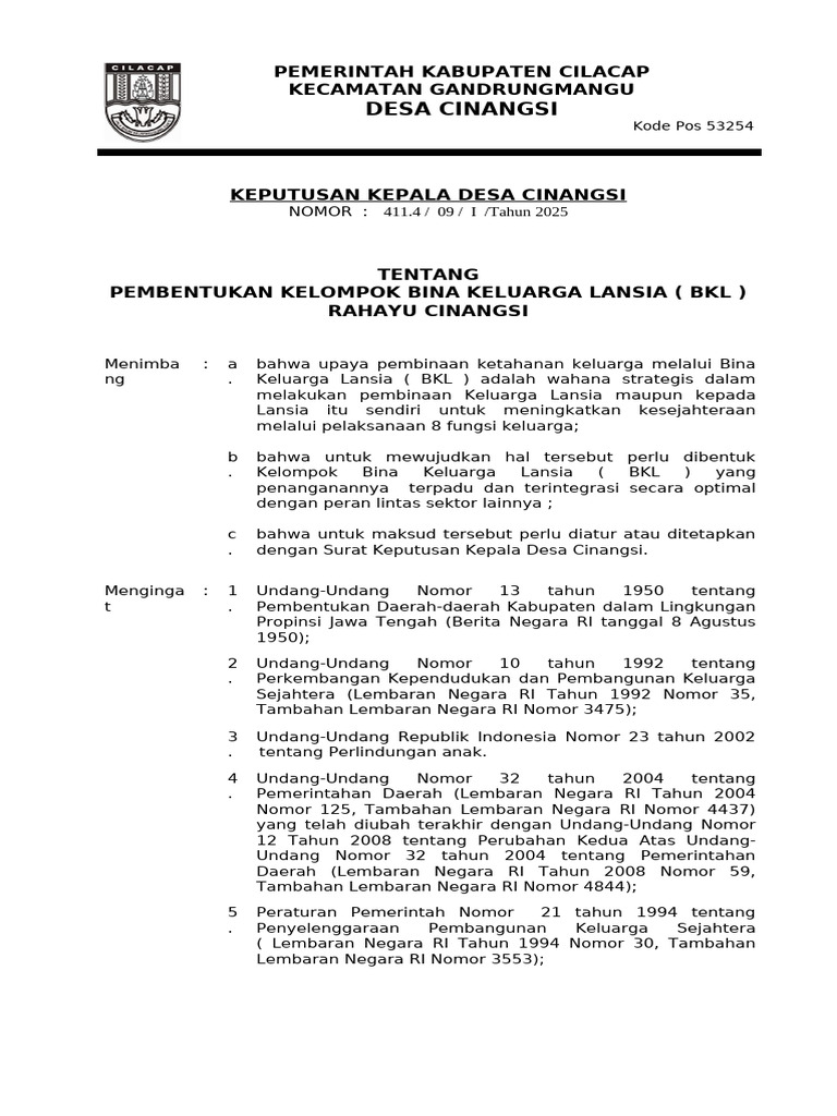 SK BKL Cinangsi 2025 | PDF