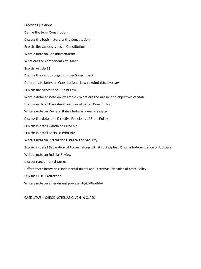 Practice Question - Consti | PDF