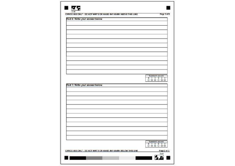 KET A2 Writing Sample Answer Sheet | PDF