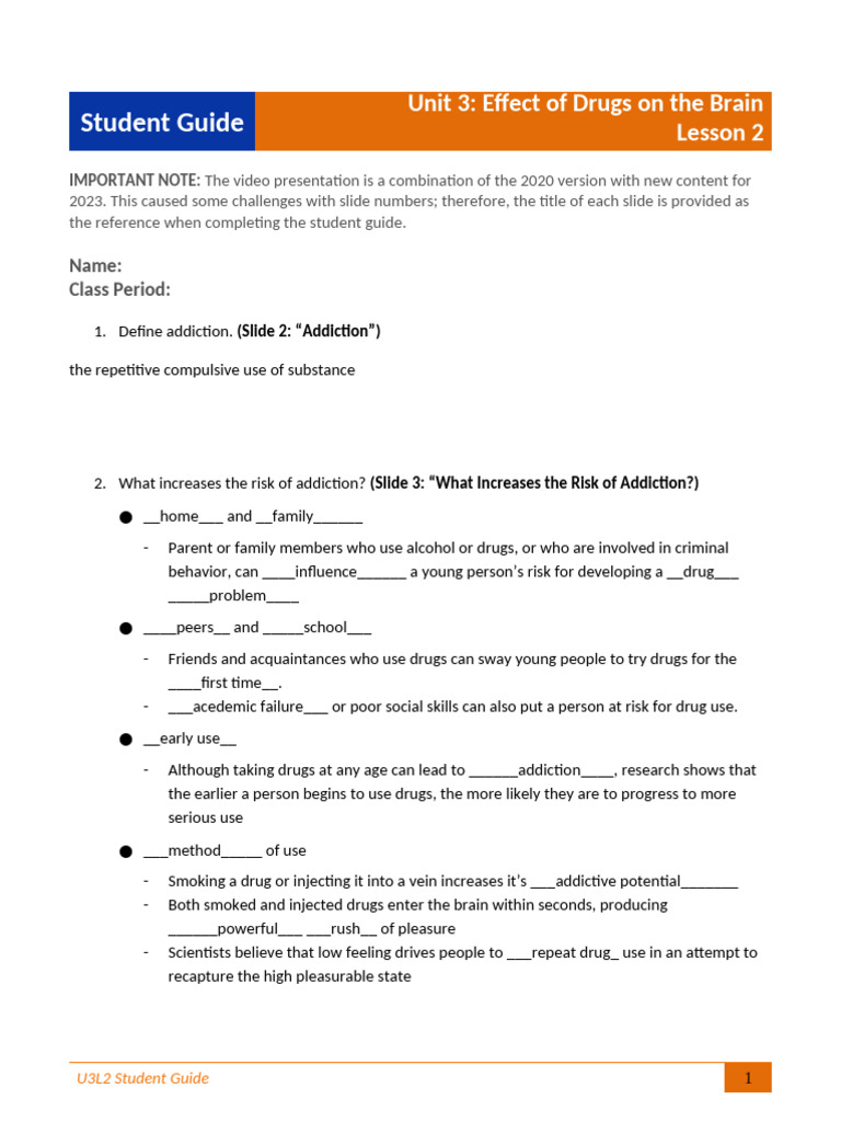 Mary Roth _ Student - ApexHS - U3L2 Student Guide | PDF | Adolescence | Substance Abuse