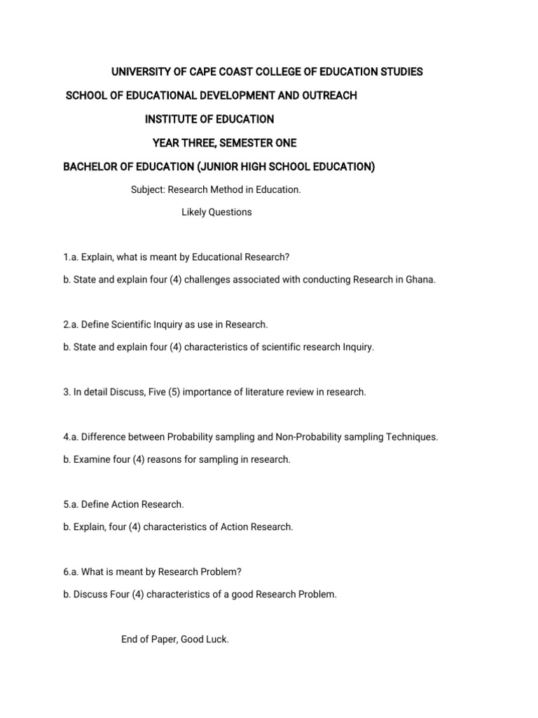 Final Research Questions From Accurate Source | PDF