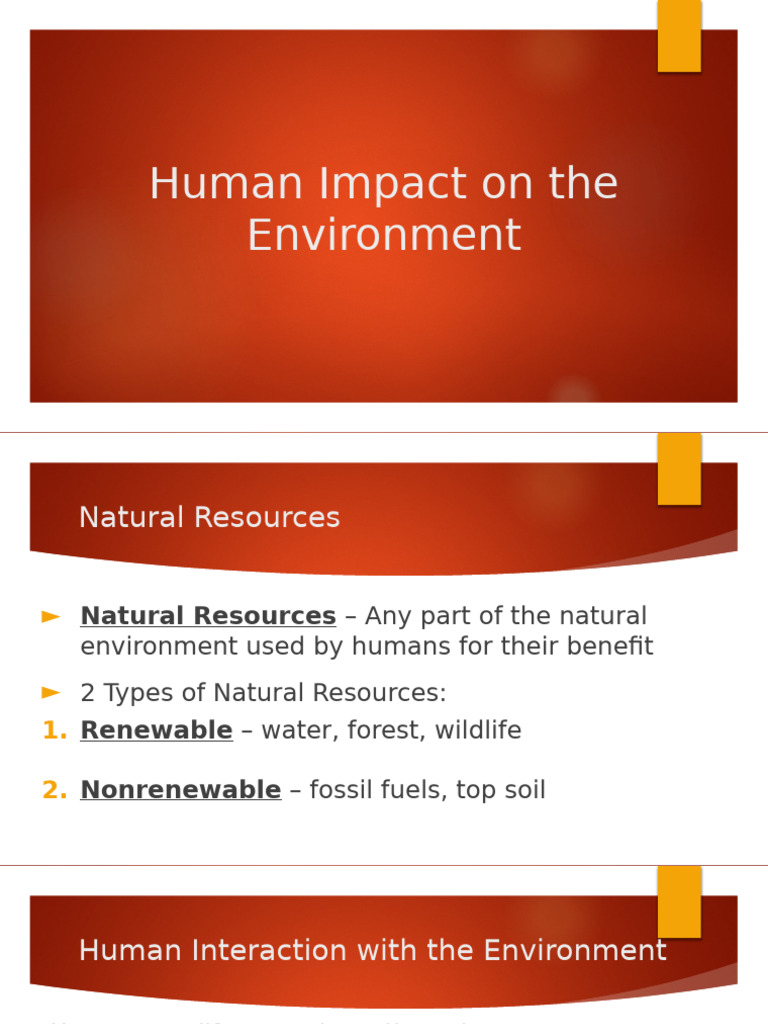 Human Impact Notes | PDF | Renewable Resources | Human Impact On The ...