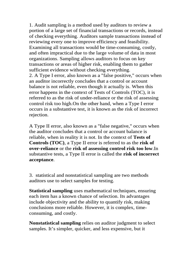 Understanding Audit Sampling Methods | PDF | Audit | Sampling (Statistics)