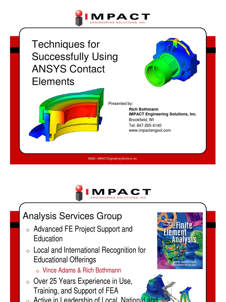 Contact Analysis Techniques | PDF | Nonlinear System | Friction