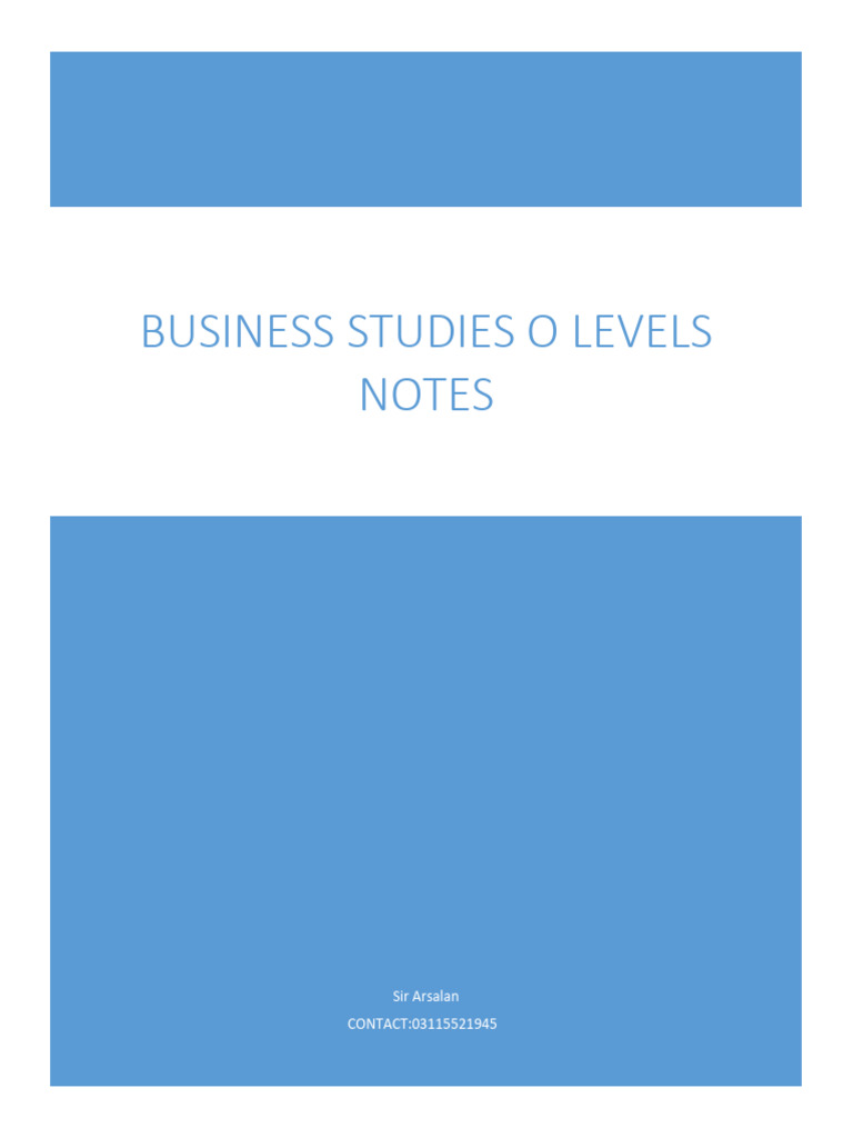 O Level Business Studies Notes | PDF | Balance Sheet | Recruitment