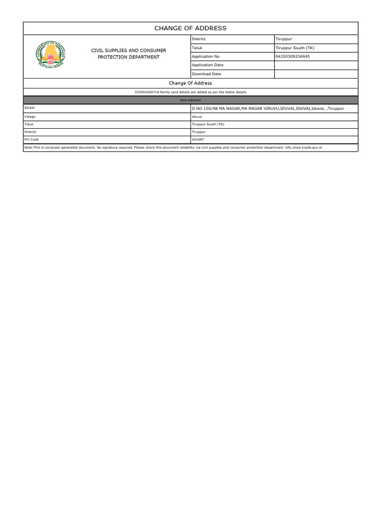Change of Address-2 | PDF