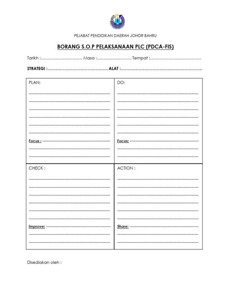 BORANG SOP PLC PPDJB & Template | PDF