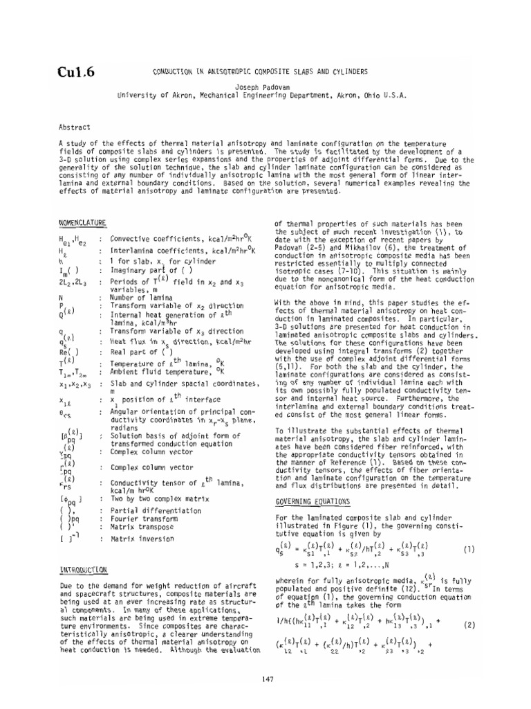 Conduction in Anisotropic Composite Slabs and Cylinders | PDF
